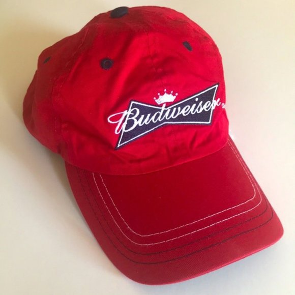 Budweiser | Accessories | Budweiser Baseball Cap Hat In Red With White ...